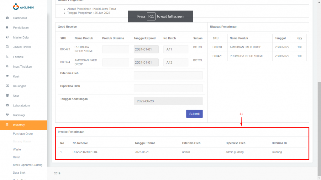Cara Memproses Barang Masuk | Inventory – Pusat Tutorial eKlinik