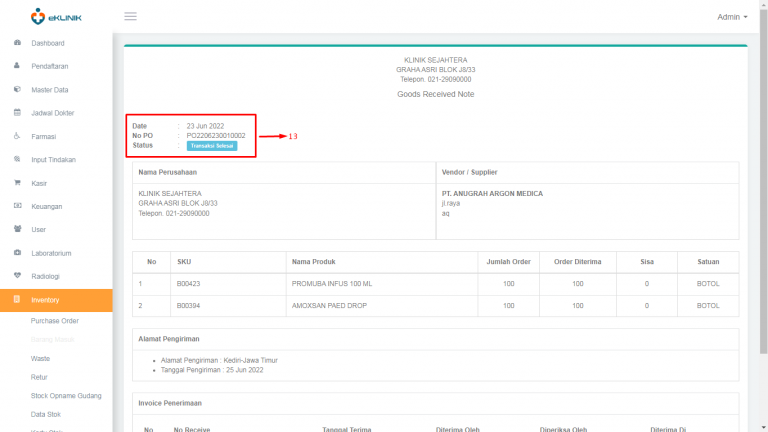 Cara Memproses Barang Masuk | Inventory – Pusat Tutorial eKlinik