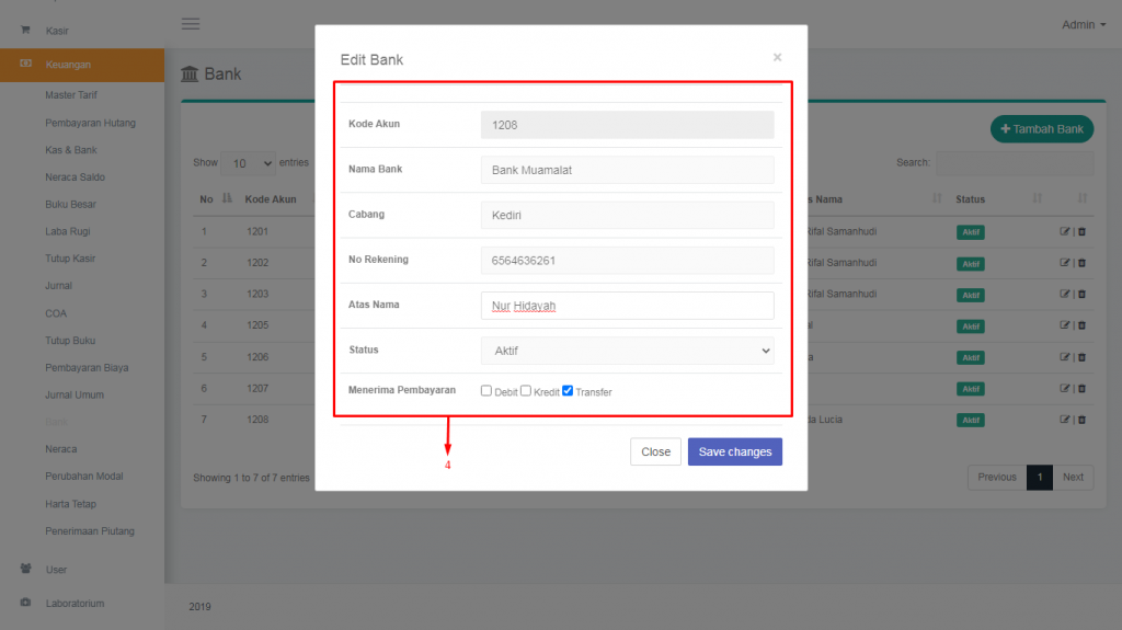 Cara Edit & Hapus Bank | Keuangan – Pusat Tutorial eKlinik