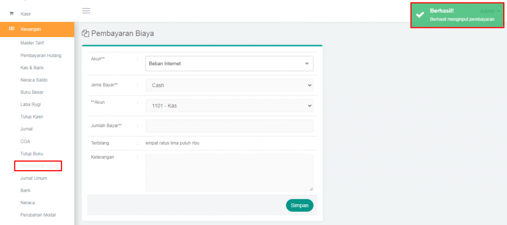 Cara Tambah Pembayaran Biaya | Keuangan – Pusat Tutorial eKlinik