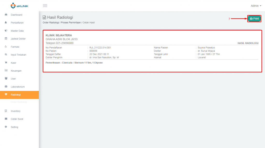 Cara Cetak Hasil Radiologi | Radiologi – Pusat Tutorial eKlinik