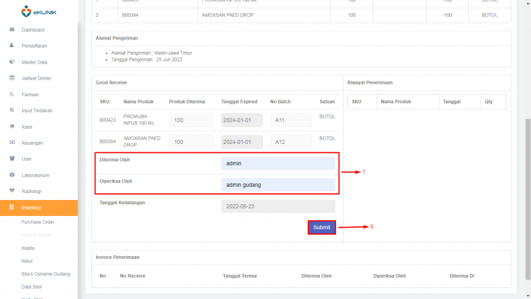 Cara Memproses Barang Masuk | Inventory – Pusat Tutorial eKlinik
